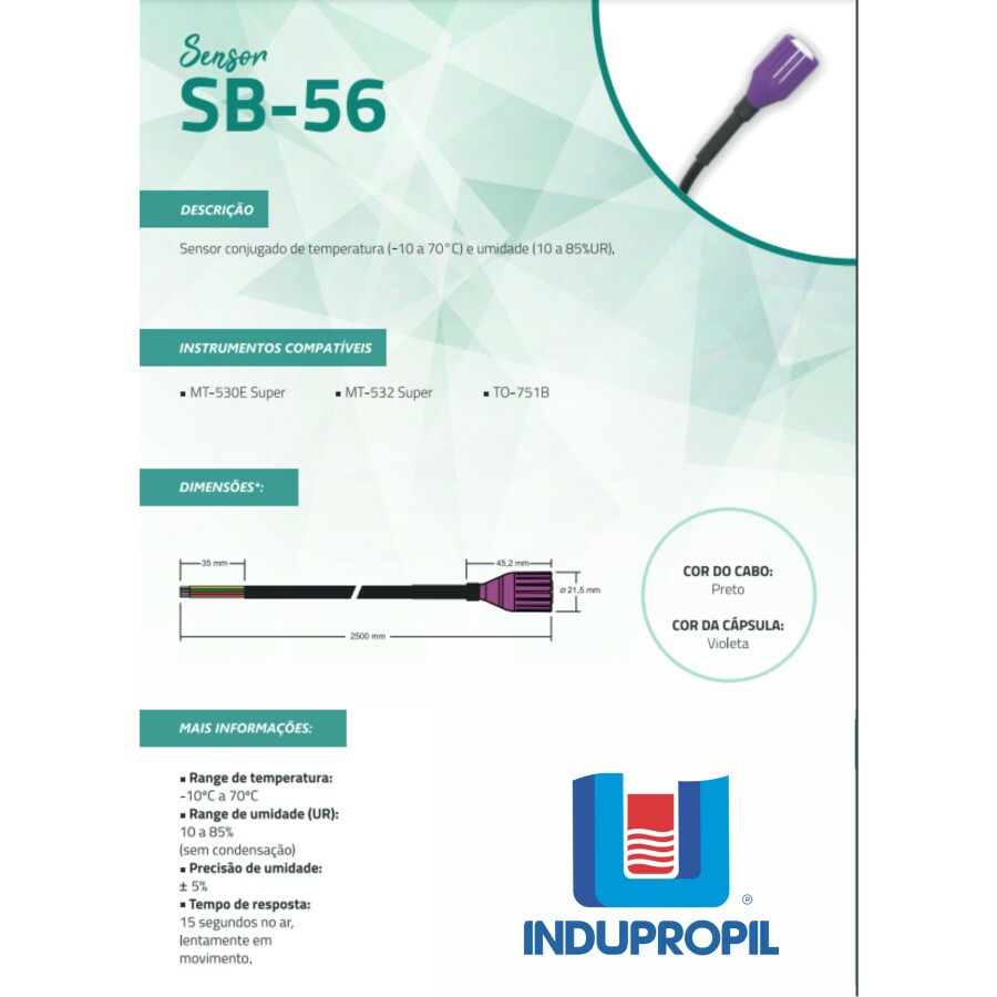 Sensor conjugado de temperatura e umidade.