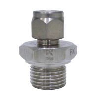 Conector Macho Dupla Anilha Inox 1/2” OD x 1/2"